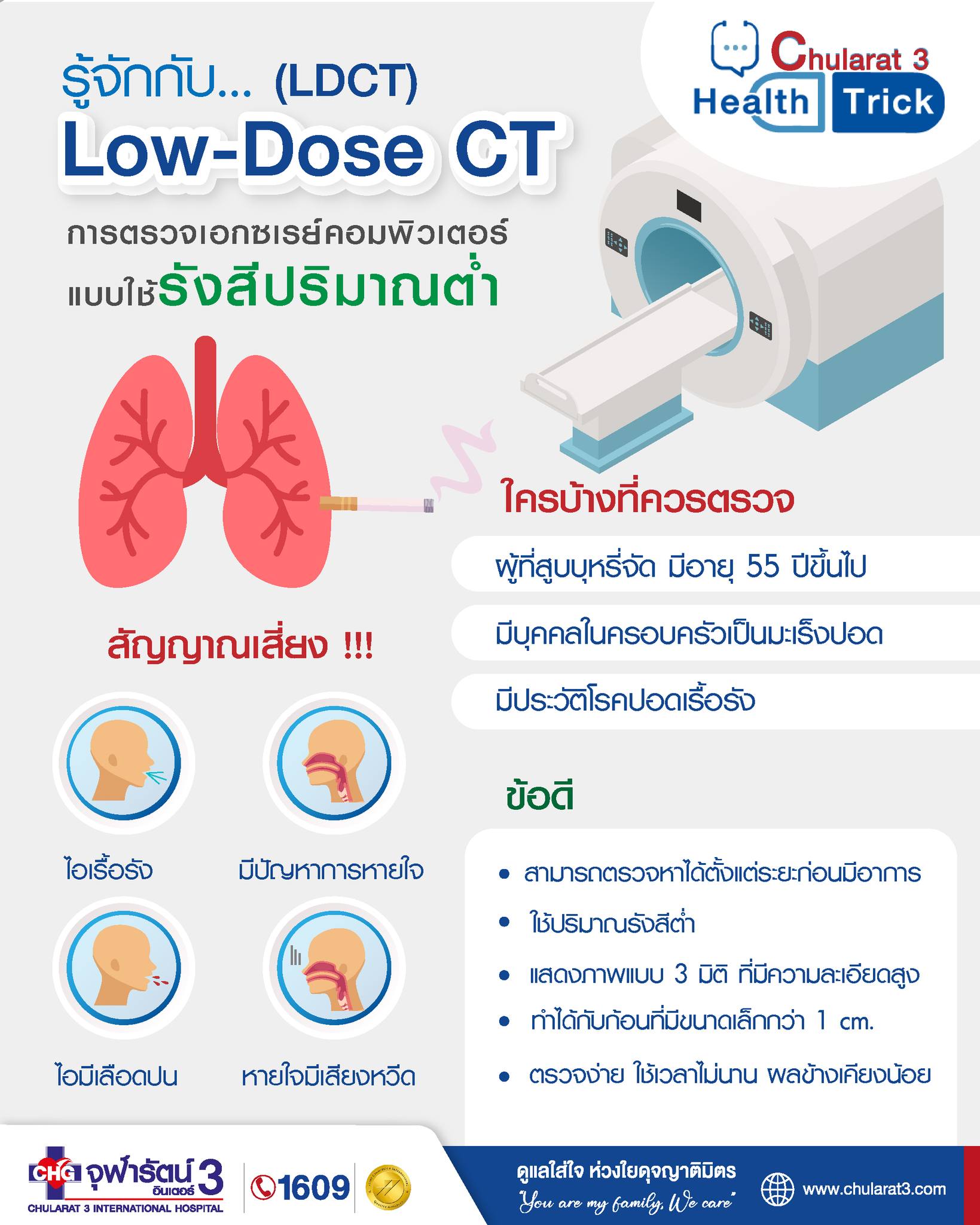 รู้จักกับ Low-Dose CT (LDCT) - โรงพยาบาลจุฬารัตน์ 3 อินเตอร์